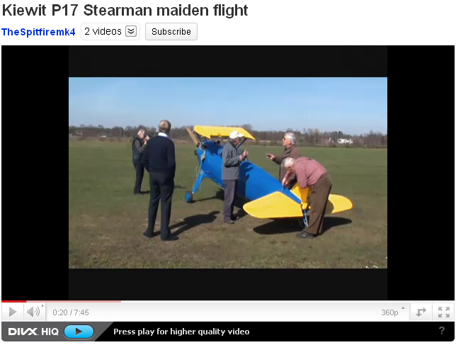 Video of Kiewit P17 Stearman maiden flight - One Massive Airplane ...